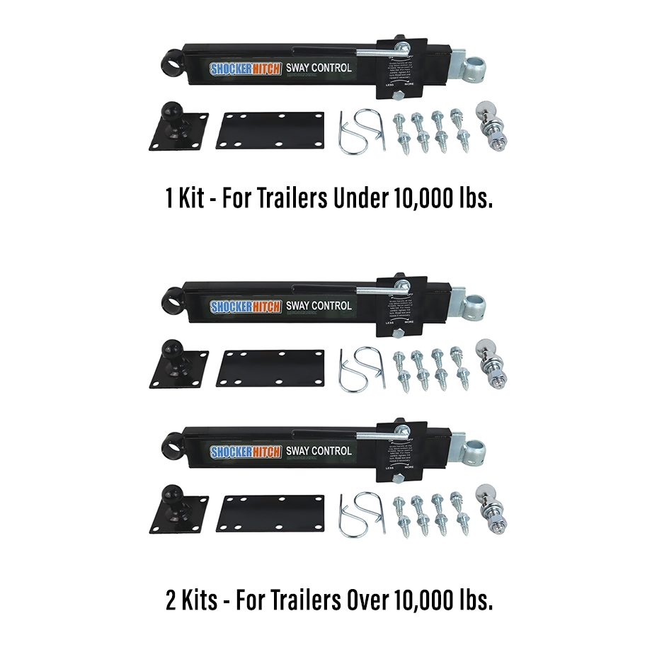 Shocker Air Hitch Black Combo Ball & Sway Control Towing Kit